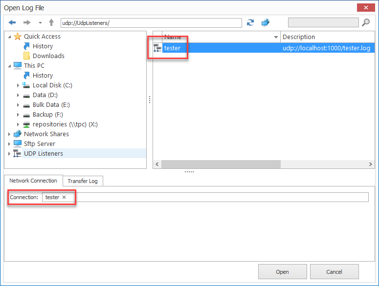 Using UDP log source
